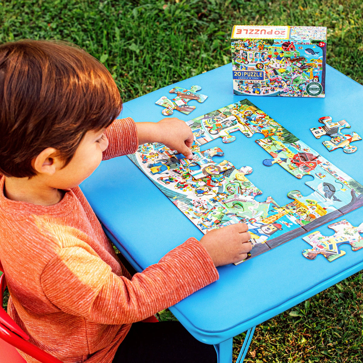 Animals In Town - Linda Bleck | Eeboo | 20 XL Pieces | Jigsaw Puzzle ...