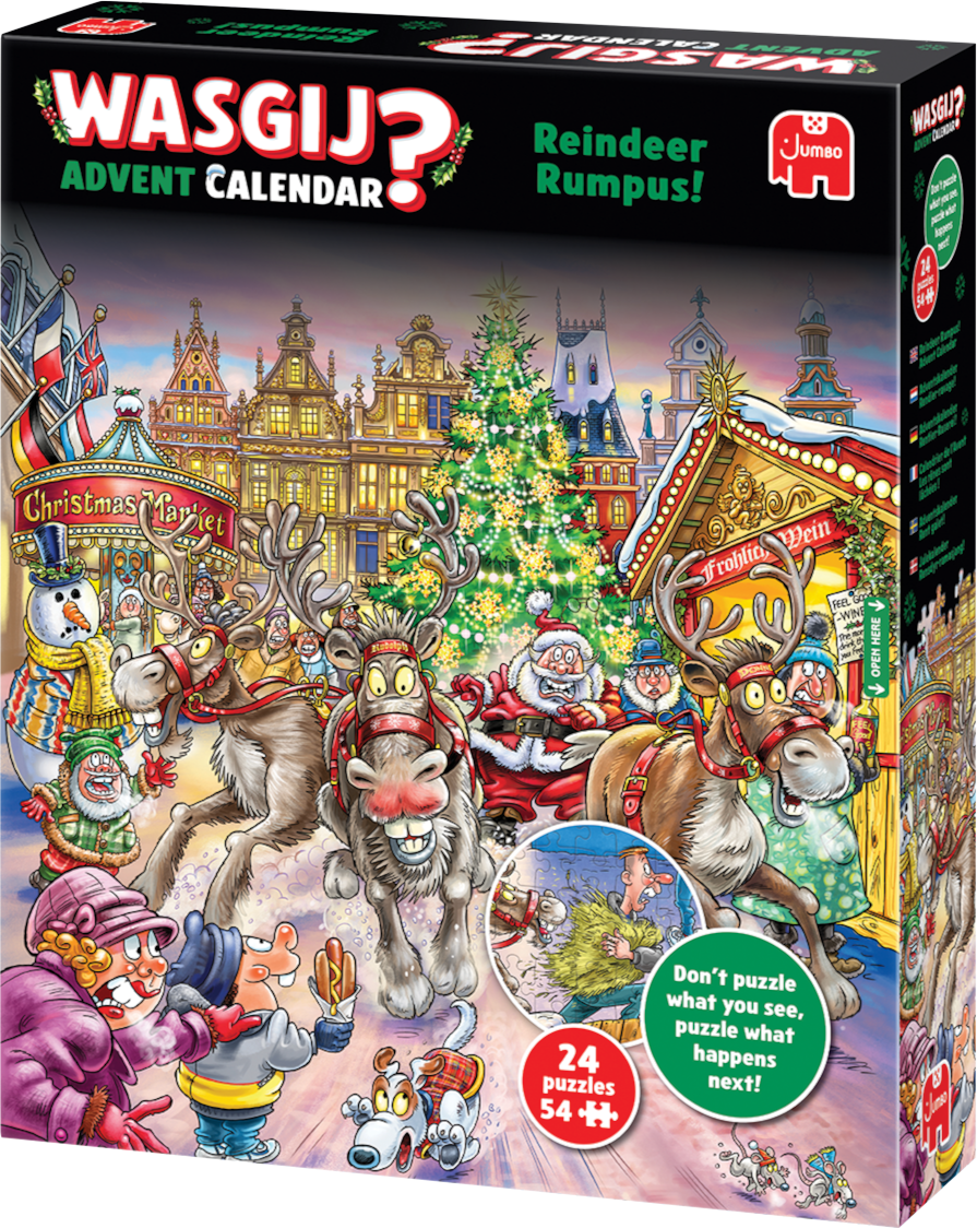 Reindeer Rumpus! - Christmas Advent Calendar | Wasgij? | Jumbo | 24 x ...