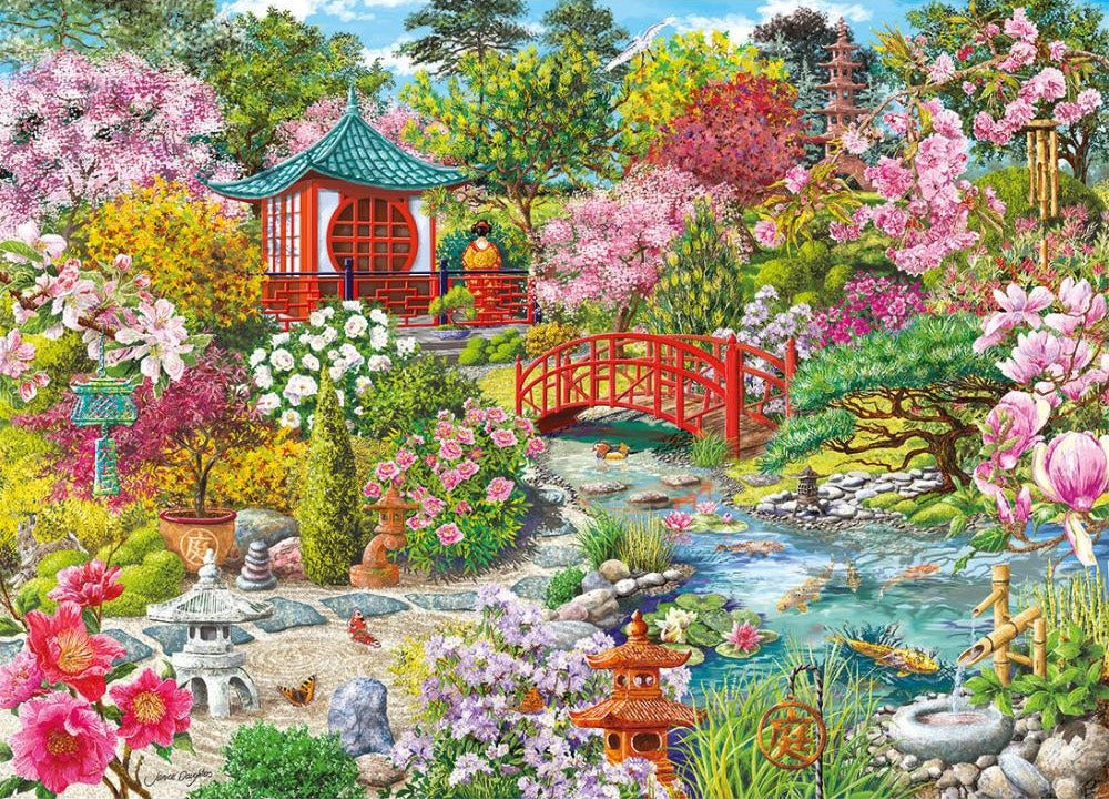 The Japanese Garden - Janice Daughters | Gibsons | 1000 Pieces | Jigsa ...