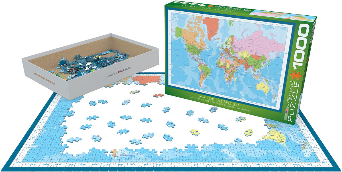 Map of the World - Maps & Flags | Eurographics | 1000 Pieces | Jigsaw ...