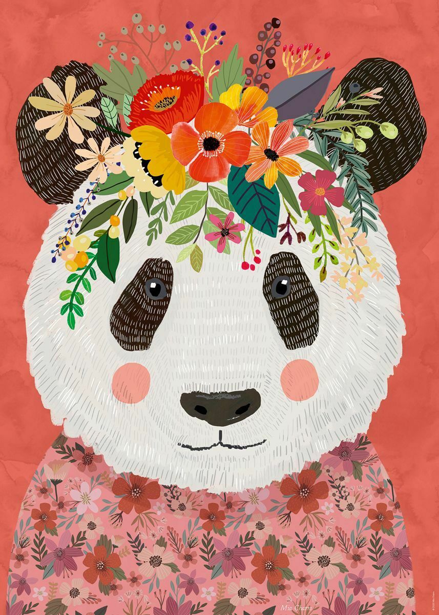 Cuddly Panda - Floral Friends | Mia Charro | Heye | 1000 Pieces | Jigs ...