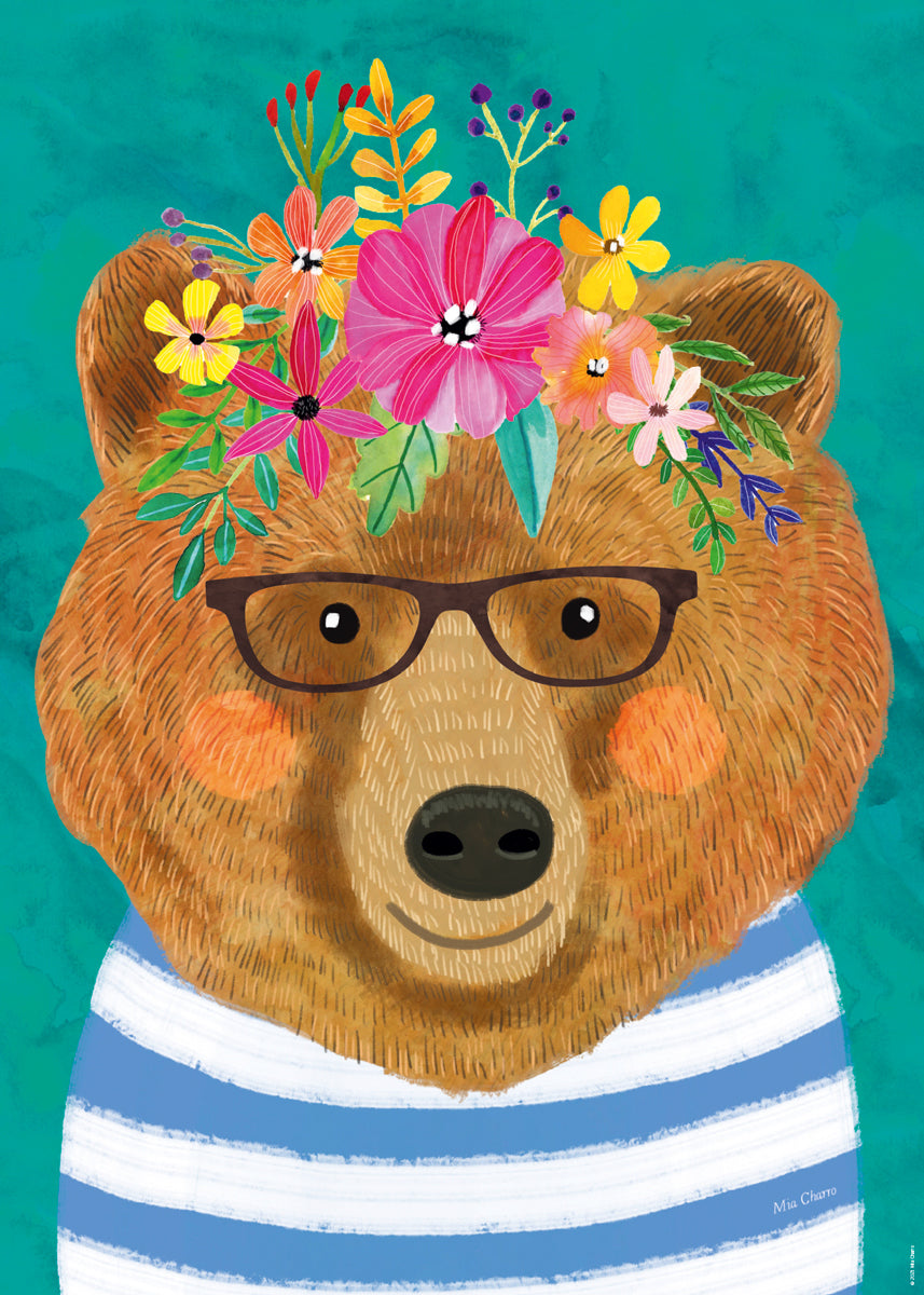 Gentle Bruin - Floral Friends | Mia Charro | Heye | 1000 Pieces | Jigs ...